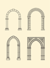 Illustration showing the arches present in the Cathedral. The first row ...